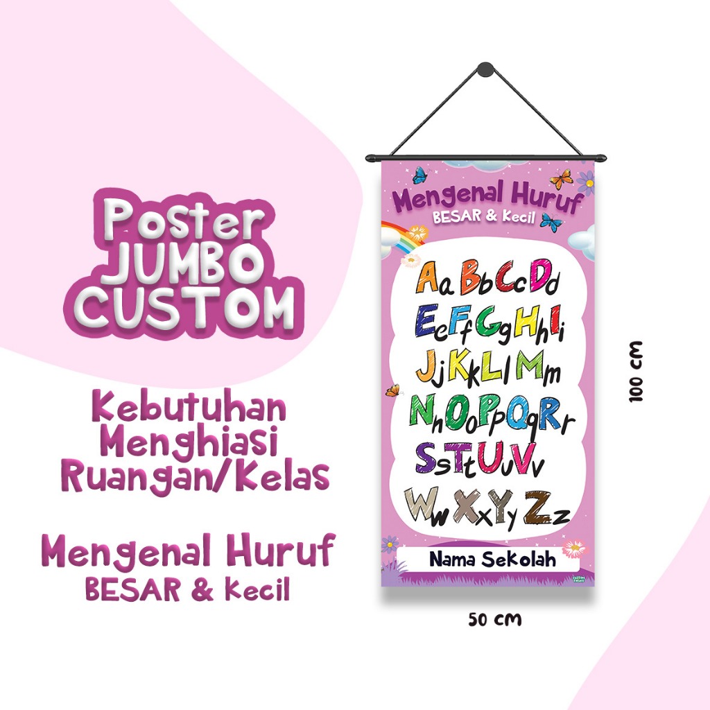 Jual gbm - Poster Edukasi Jumbo 4 Kata Ajaib Custom Nama Sekolah ...