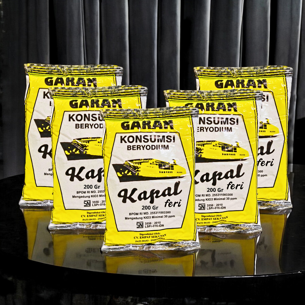 Jual PAKET 5 PCS GARAM DAPUR HALUS BERYODIUM CAP KAPAL FERI 200 Gr ...