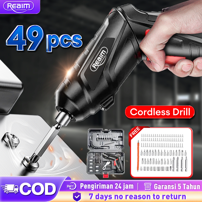 Jual Reaim Mesin Bor Cordless Mini Mesin Bor set 49 Cordless ...