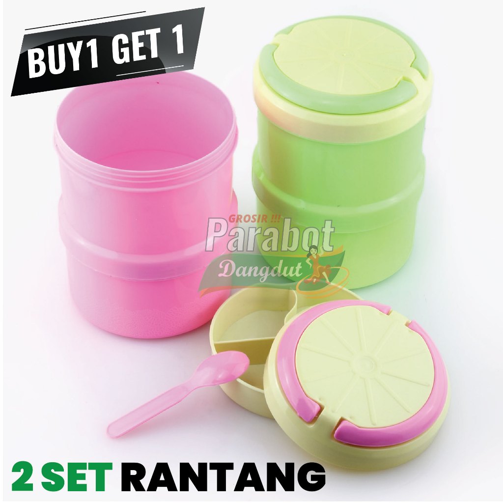 Jual 2 PCS - Rantang Susun Plastik Fuji - Kotak Makan Anti Tumpah 2 ...