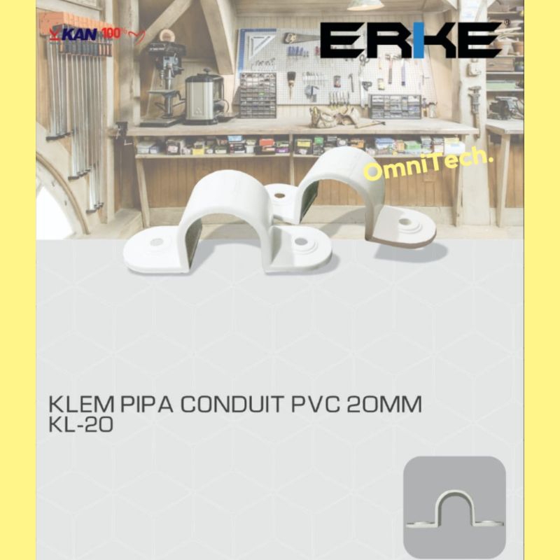 Jual Klem Pipa Pralon Listrik Conduit Konduit 20mm Putih PVC Penjepit ...