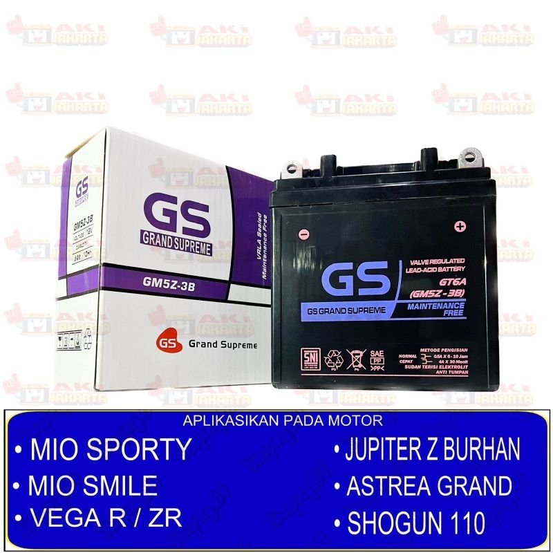 Jual AKI MOTOR MIO SPORTY , MIO SMILE, Supra old , Jupiter Z burhan, F1Z R 12V 5AH | Shopee ...