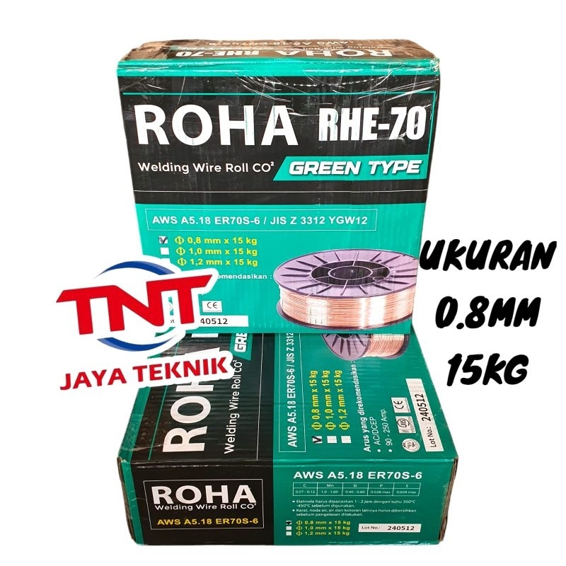 Jual KAWAT LAS CO2 ROHA RH-70 AWS ER70S-6 0.8MM / KAWAT LAS SOLID MIG ...