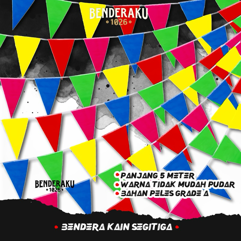 Jual BENDERA SEGITIGA WARNA WARNI 5M | Shopee Indonesia