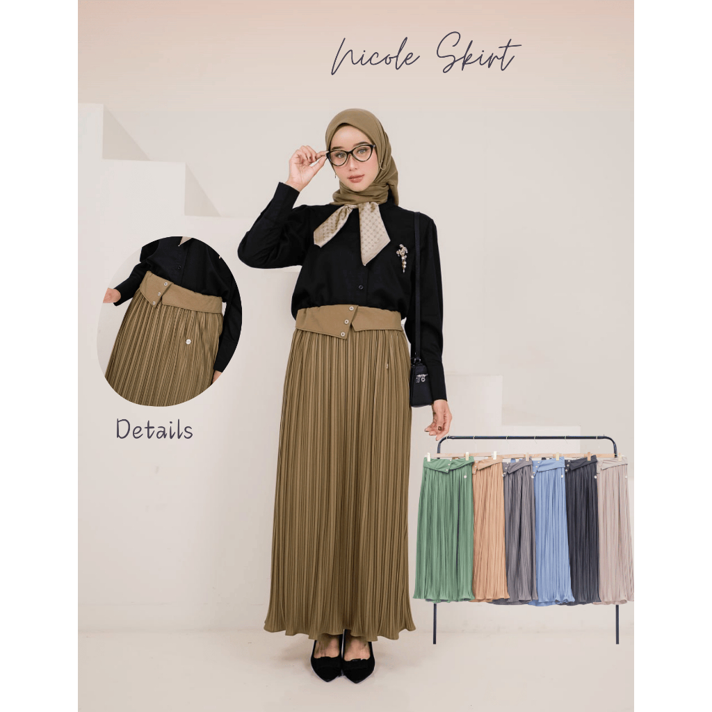 Jual Rok Plisket Trendy Polos Premium Rok Polos Nicole By Rania Fashion ...