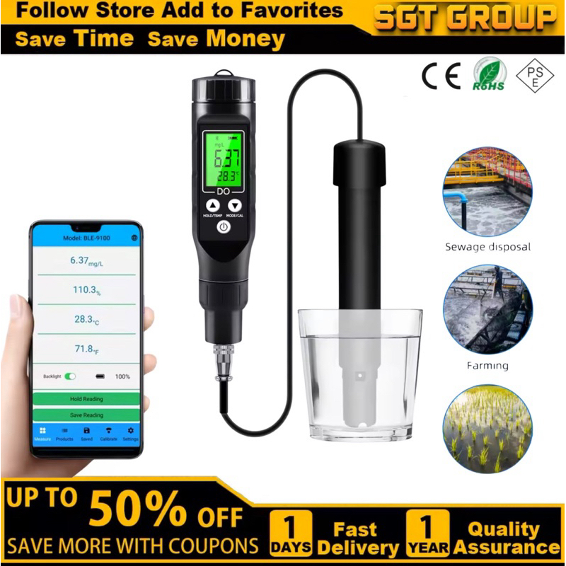 Jual Dissolved Oxygen Tester DO9100 DO Meter Oksigen Water Analyzer Air ...