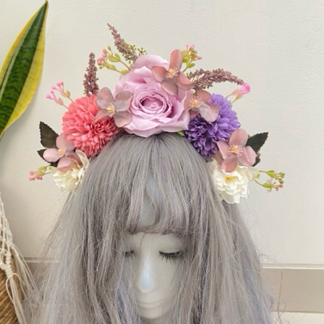 Jual flower crown mahkota bunga aksesoris foto bando bridal shower ...