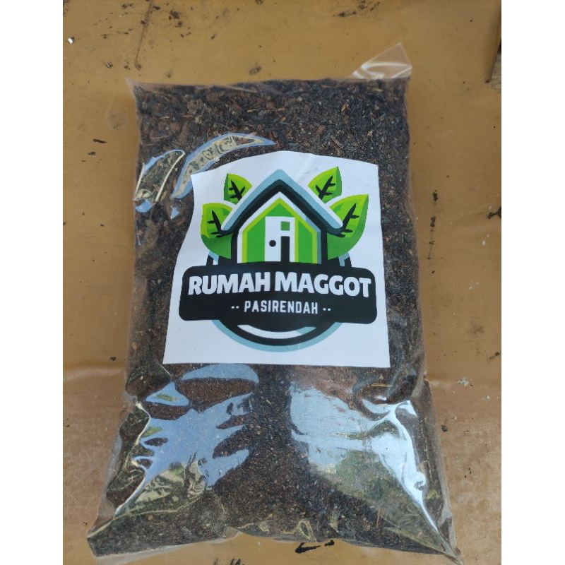 Jual Pupuk Kompos Kasgot 500 gram Pupuk Organik Padat Bekas Maggot BSF ...