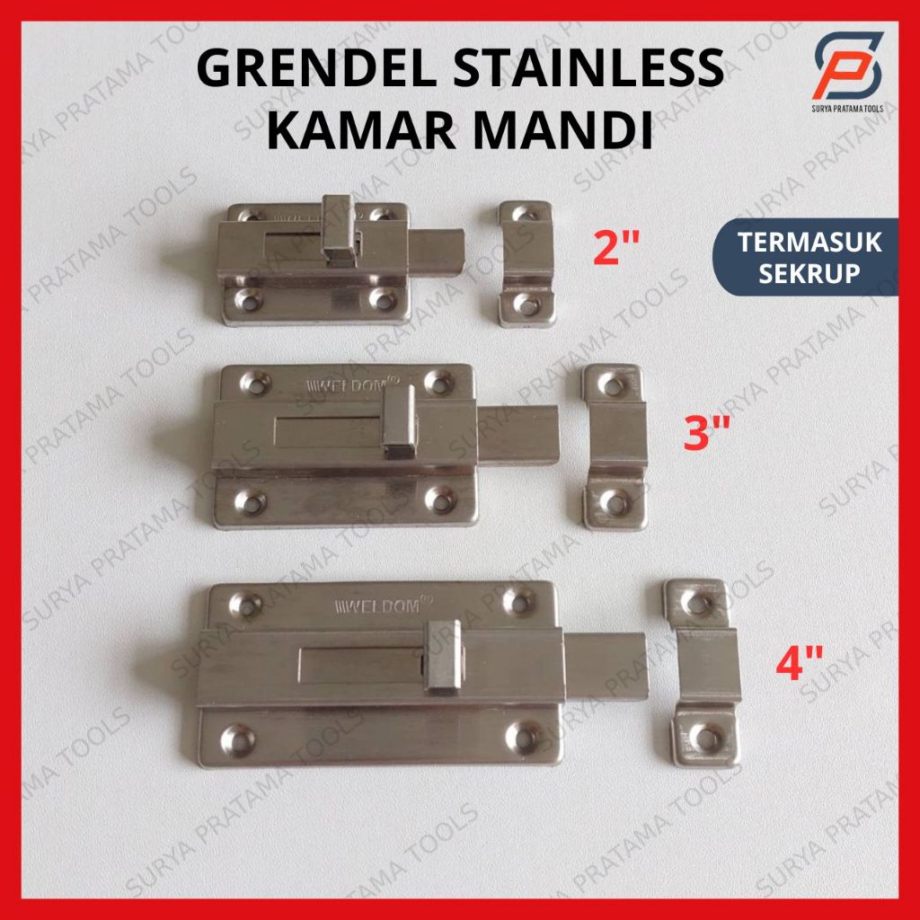Jual Grendel Pintu Kamar Mandi WC Stainless Gerendel Slot Selot Kunci ...