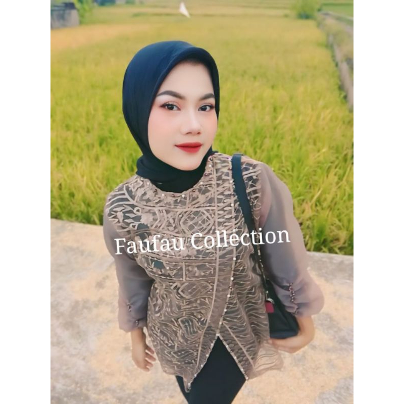 Jual Zize Outer Silang Brukat Organsa Full Payet/Tunik Brukat Kondangan ...