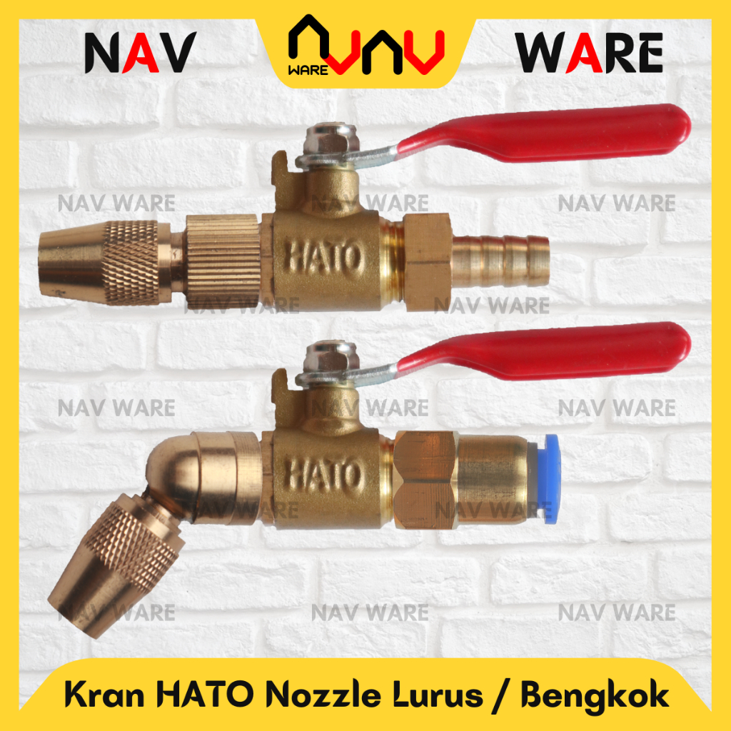 Jual Kran Hato + Nozzle Kuningan 1 Lubang Lurus / Bengkok + Nepel 5/16 ...