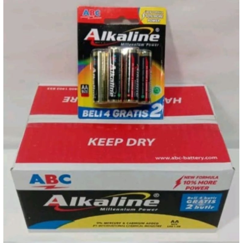 Jual Baterai ABC Alkaline AA Isi 4+2 | Shopee Indonesia