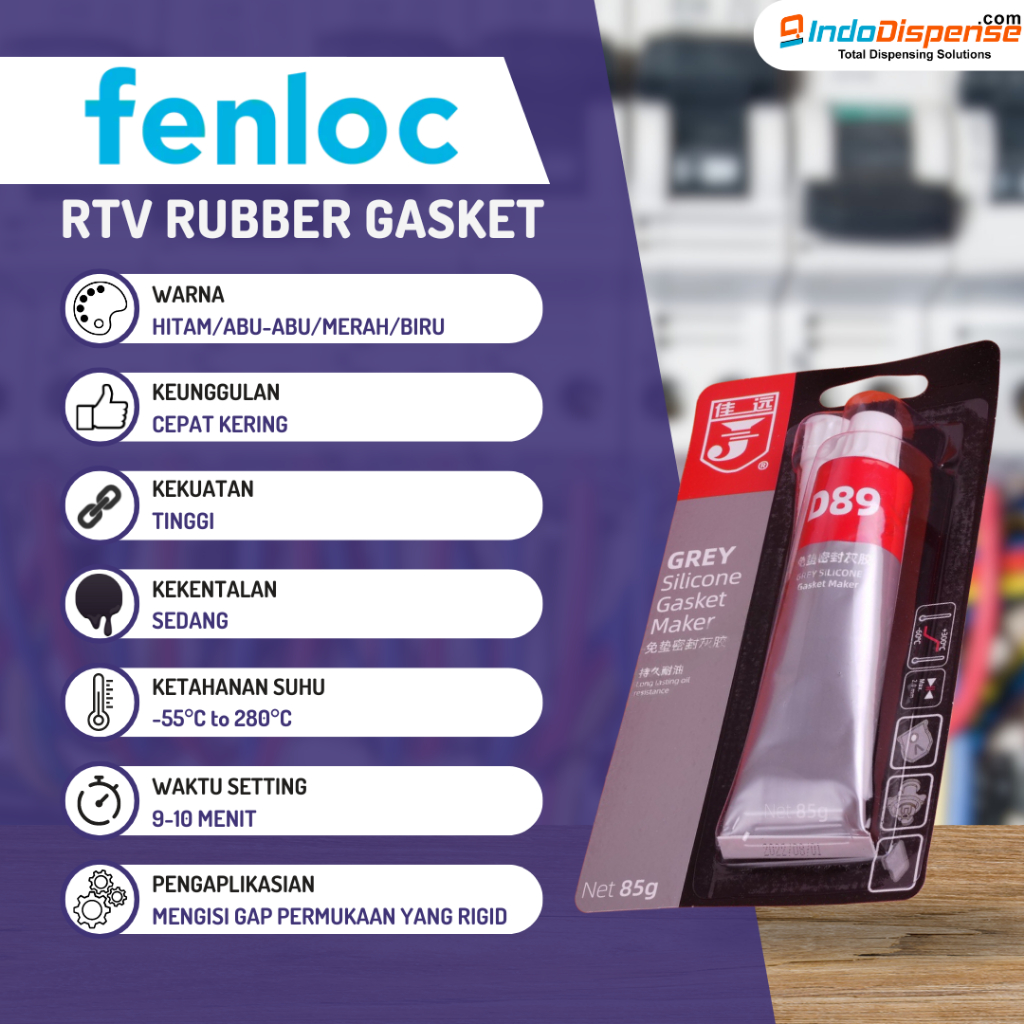 Jual Lem Gasket Fenloc Silicone RTV Super High Temperature Rubber ...