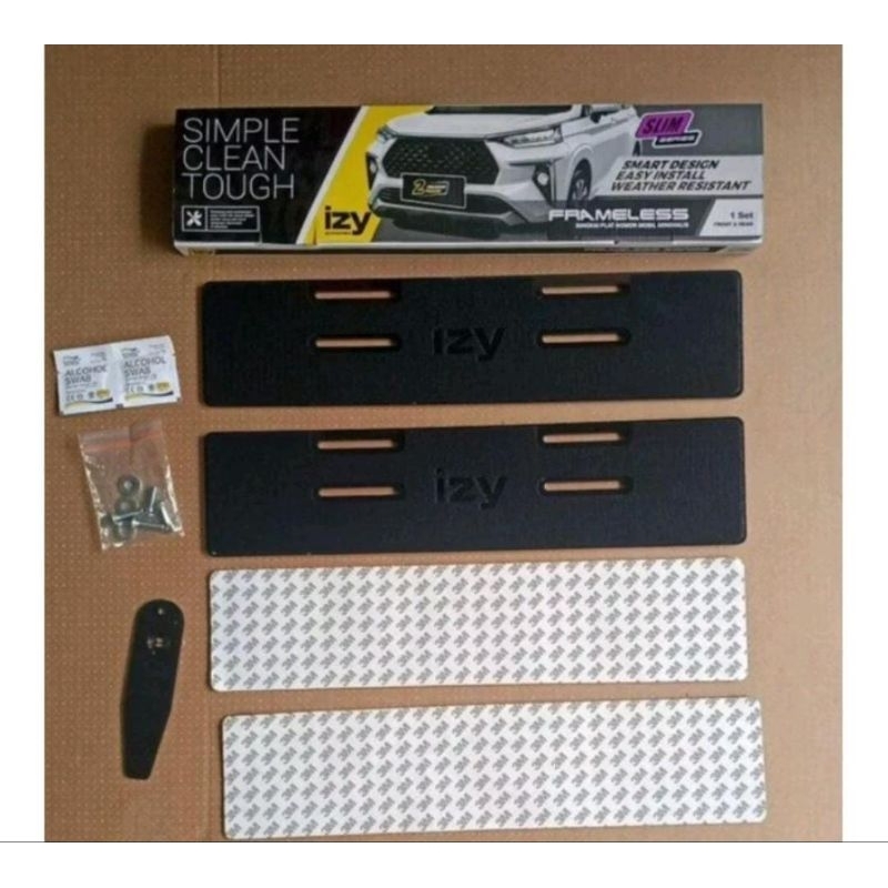 Jual plat nomor izy exclusive frameless plat nomor mobil acrilic slim ...
