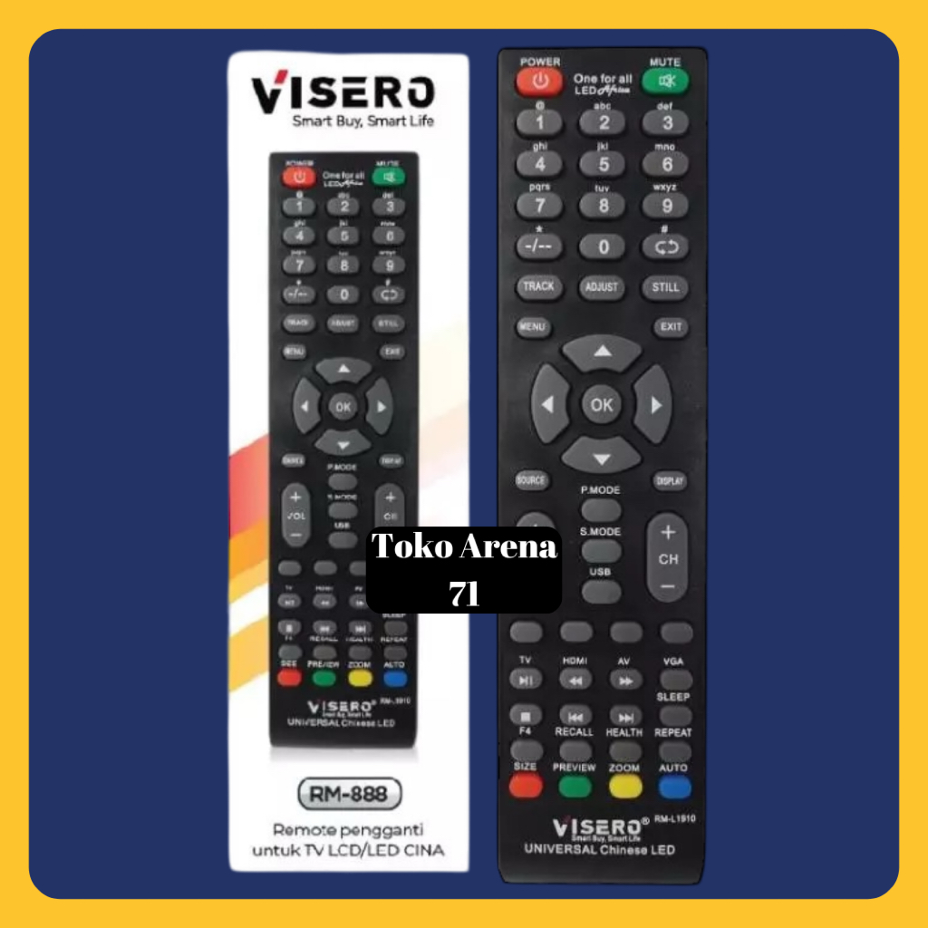 Jual Visero Remot TV LCD/LED Universal Remote Multi Fungsi RM888 RM-888 ...
