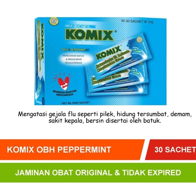 Jual komix obat batuk 7 ml 1 dus isi 30 sachet | Shopee Indonesia