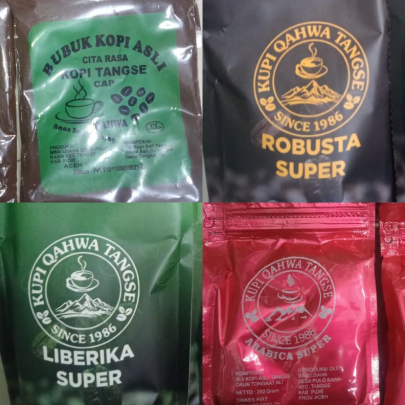 Jual Kopi Robusta, Liberika dan Arabika Aceh Tangse + Tongkat Ali 250 ...