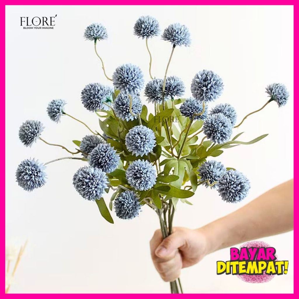 Jual Bunga Pompom K5 Artificial/Bunga Dandelion Tangkai Panjang/Hiasan ...