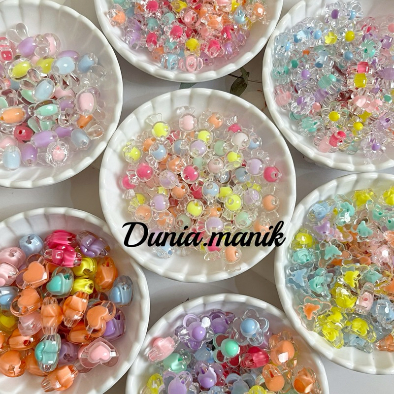 Jual Manik Mote acrylic Clear Love Bintang Kupu bunga 15 gr | Shopee ...