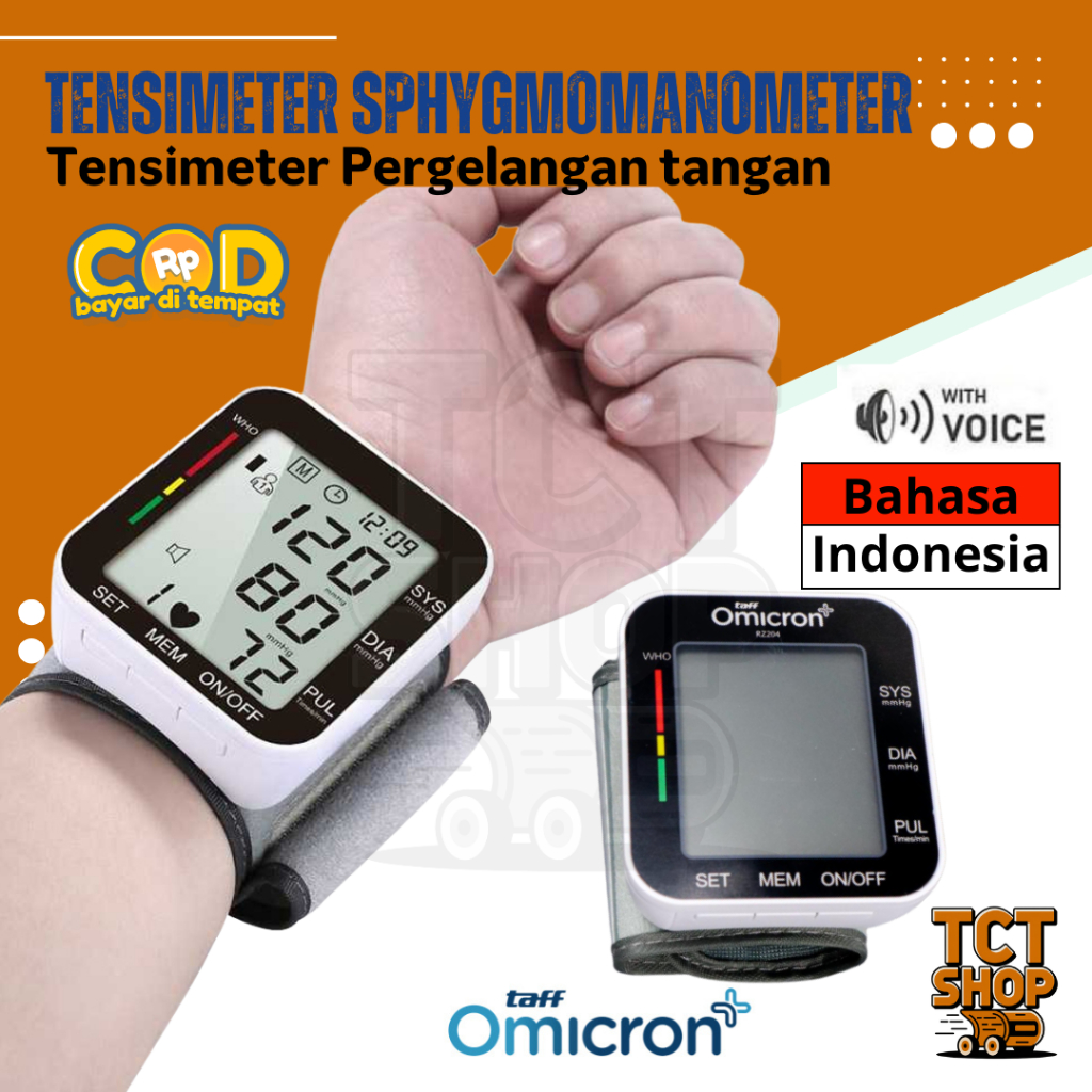 Jual Tensimeter Pergelangan Tangan Pengukur Tekanan Darah Tensi Darah ...