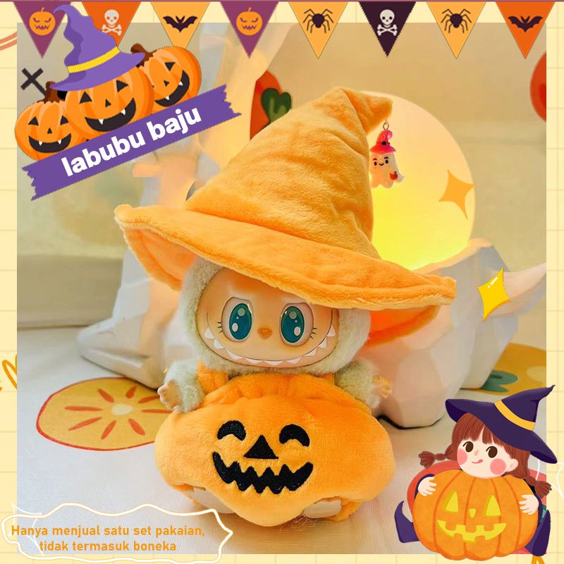 Jual [READY STOCK] Labubu Halloween baju labu set boneka popmart ...