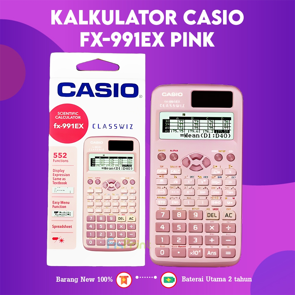 Jual Kalkulator Casio FX-991EX Blue Pink Hitam Black, Calculator Scientific Kalkulator Ilmiah ...