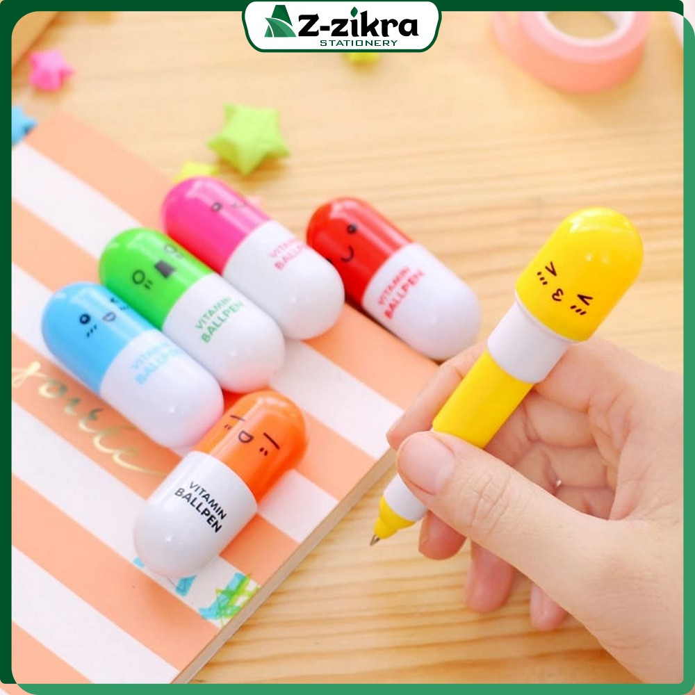 Jual Pena Kapsul / Pulpen Emoticon Vitamin / Pen Unik / Pulpen ...