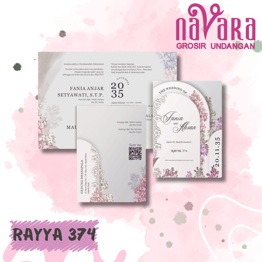 Jual Blangko undangan atau kertas undangan pernikahan merek RAYYA 374 ...