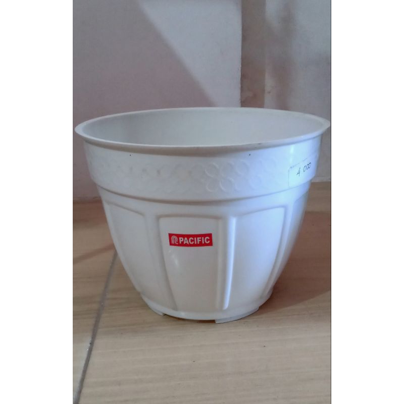 Jual Pot Bunga/Pot Tanaman/Pot Plastik Putih Bulat/Pot Pacific ...