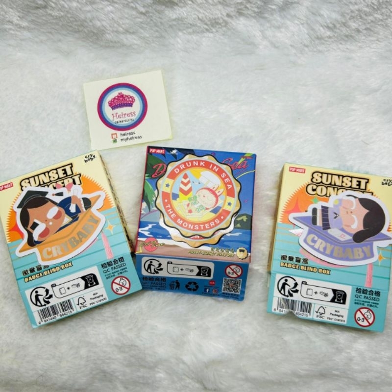Jual Badge cry baby labubu sunset concert popmart crybaby pop mart ...