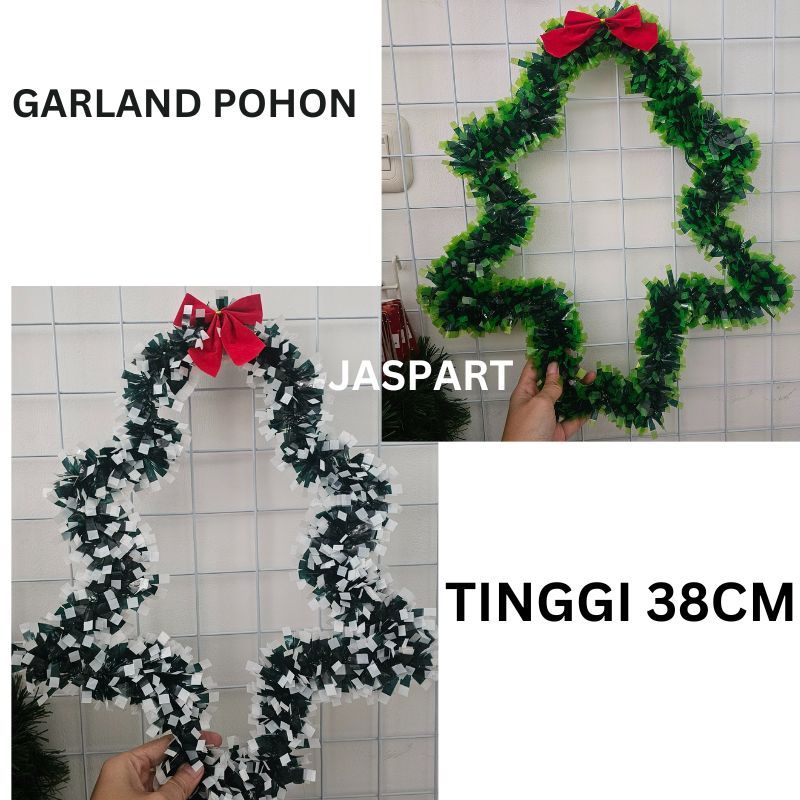 Jual KRANS POLOS EDISI POHON TINGGI 38 CM KRANS NATAL POHON NATAL GREEN ...