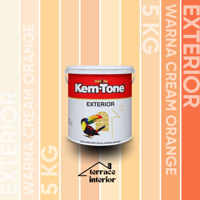 Jual Cat Tembok Kemtone Exterior Warna Cream Orange 5 Kg | Shopee Indonesia