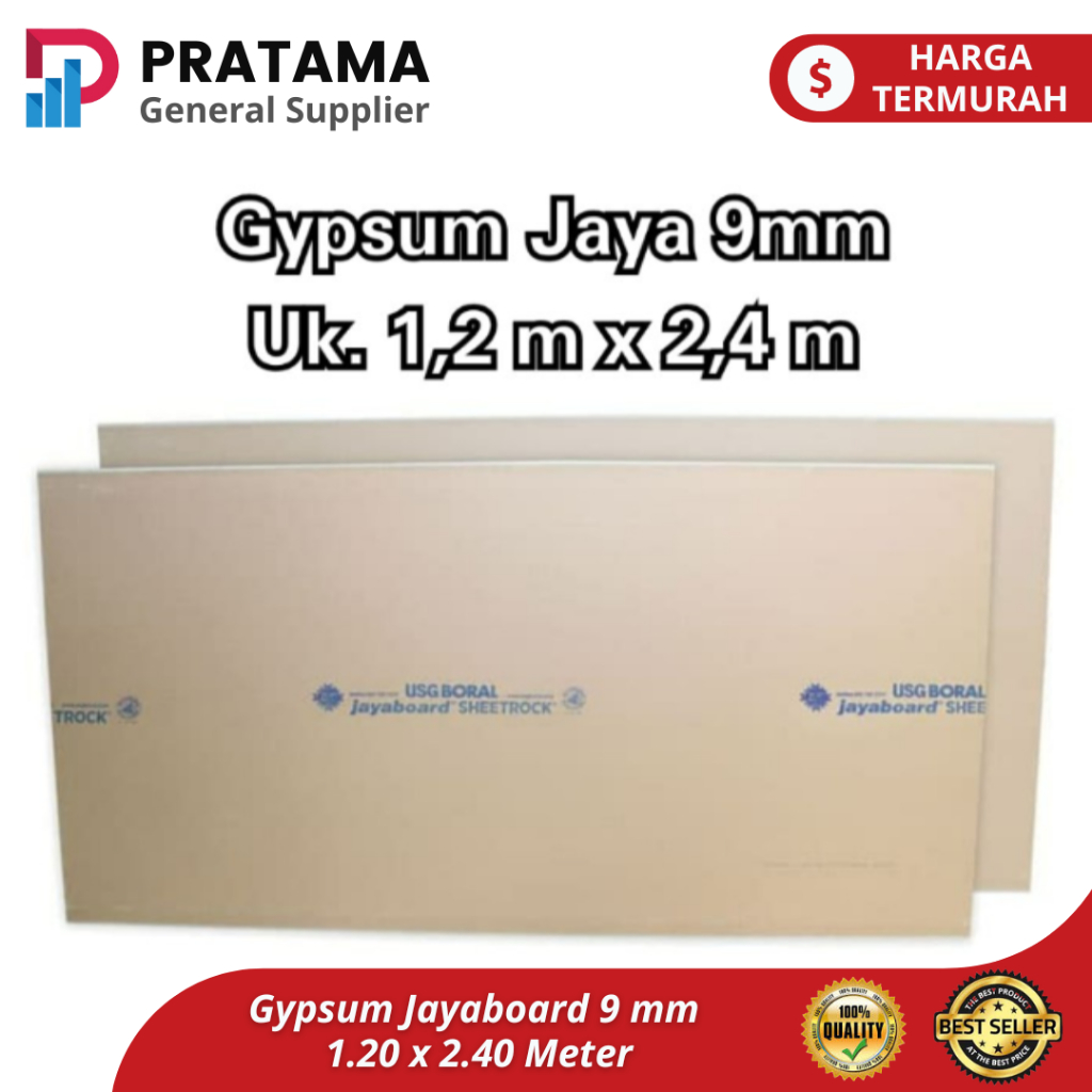 Jual Papan Gypsum Jayaboard 9 mm 1.20 x 2.40 Meter / Papan Plafon ...