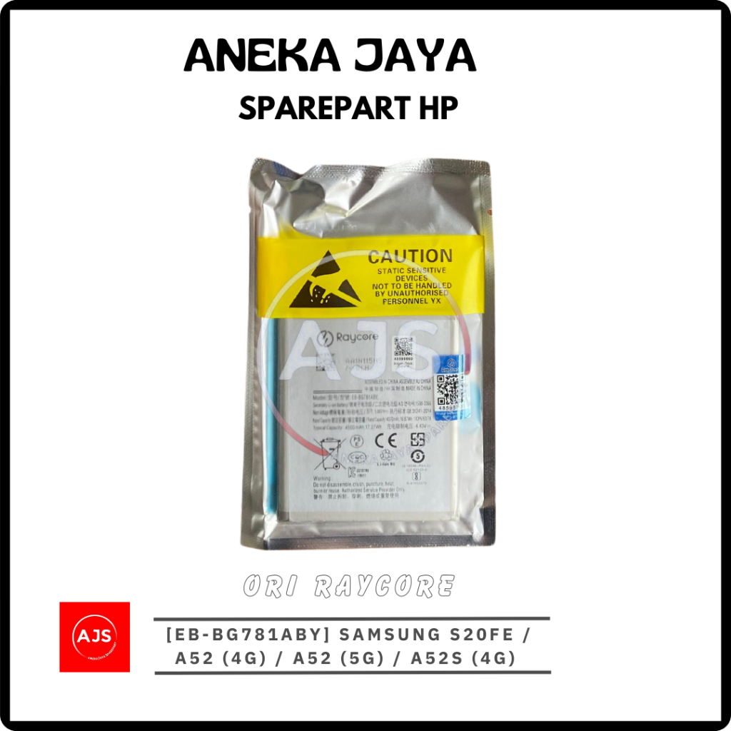 Jual BATTERY SAMSUNG S20FE / A52 (4G) / A52 (5G) / A52S (4G) / EB-BG781ABY (ORI RAYCORE ...