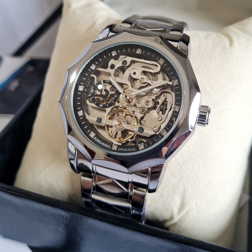 Jual FORSINING Jam Tangan Pria Original Automatic Otomatis Mechanical ...