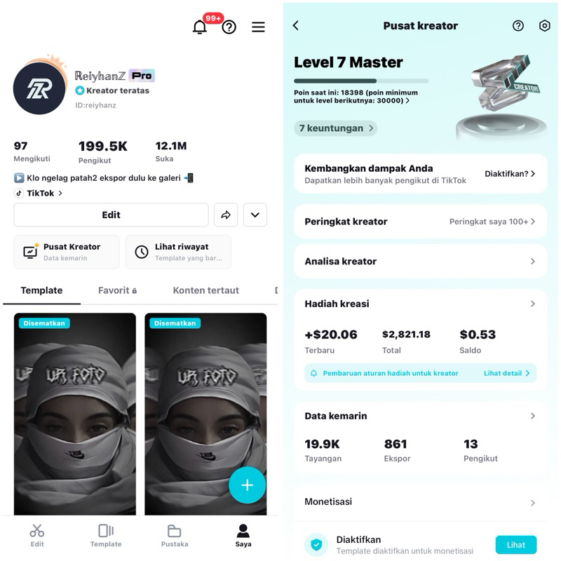 Jual Capcut Creator Level 7 siap pakai | Shopee Indonesia