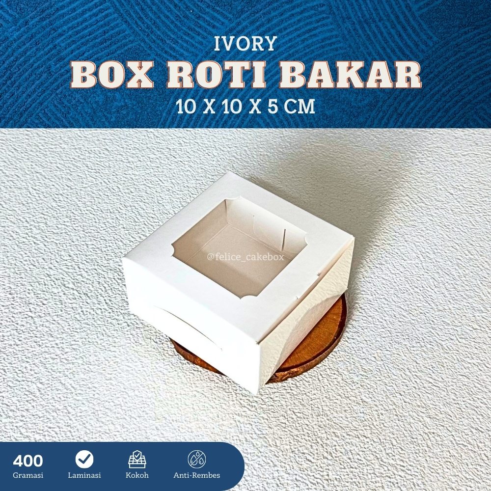 Jual BOX ROTI BAKAR IVORY POLOS 10X10X5 CM / BOX PUDDING / BOX ...