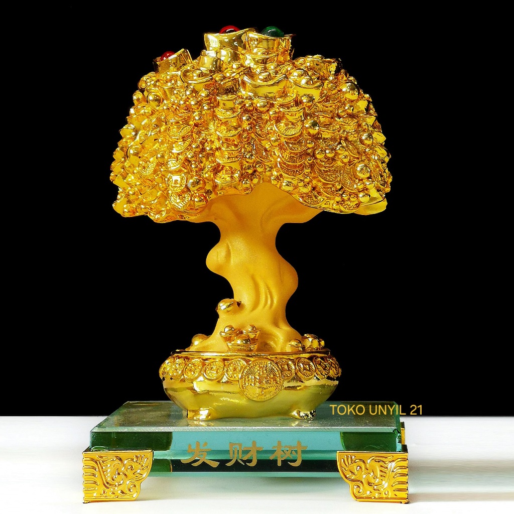 Jual M1 Pohon Keberuntungan Uang China Emas Ingot Kristal Keberuntungan ...