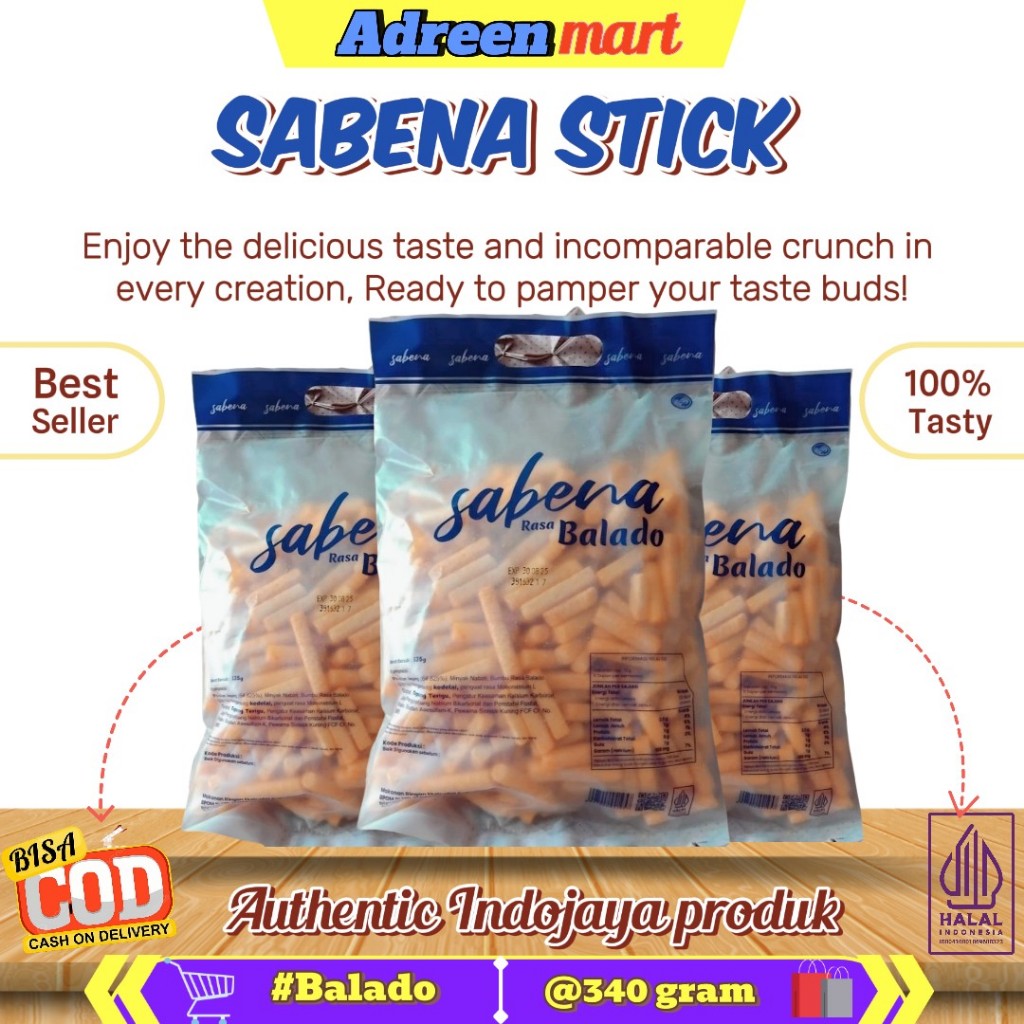 Jual 100% BEST SELLER SNACK SABENA RASA BALADO ( Stick Makanan Ringan ...