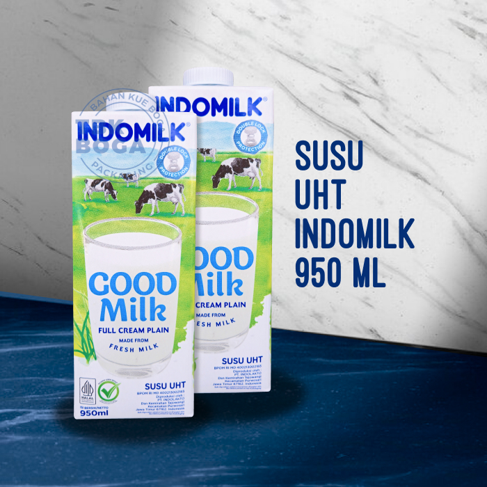 Jual Susu UHT Indomilk ( 950 ml ) Full Cream Plain Putih Indo Milk | Shopee Indonesia