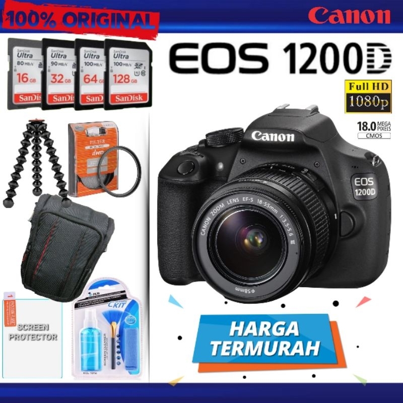Jual CANON EOS 1200D KIT STANDART 18-55MM PRODUK ORIGINAL BERGARANSI 1 ...