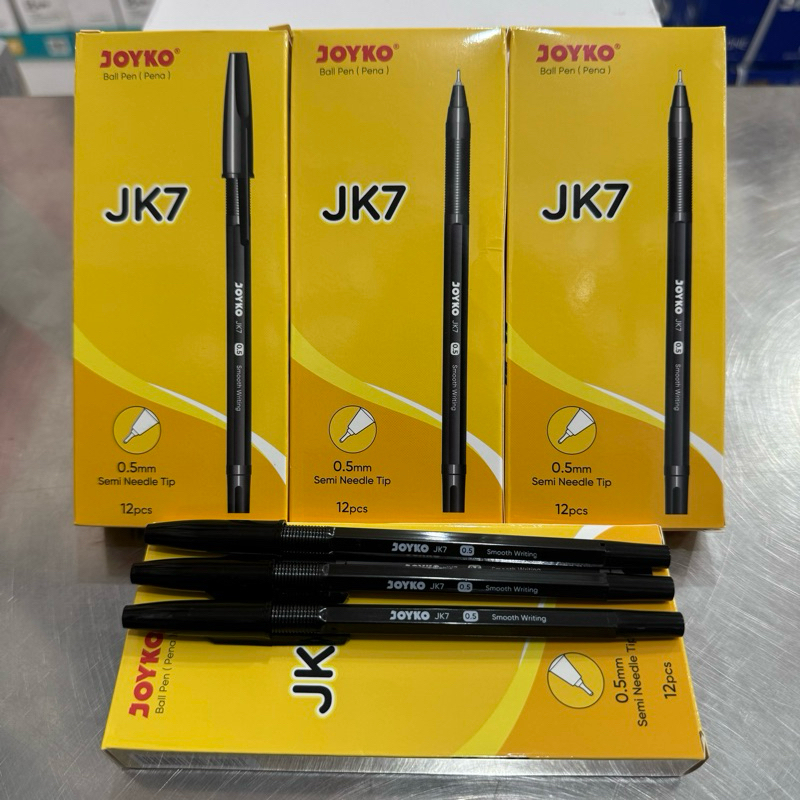 Jual PULPEN JOYKO JK7 / PULPEN HITAM TUTUP JOYKO (1pak isi 12pcs ...