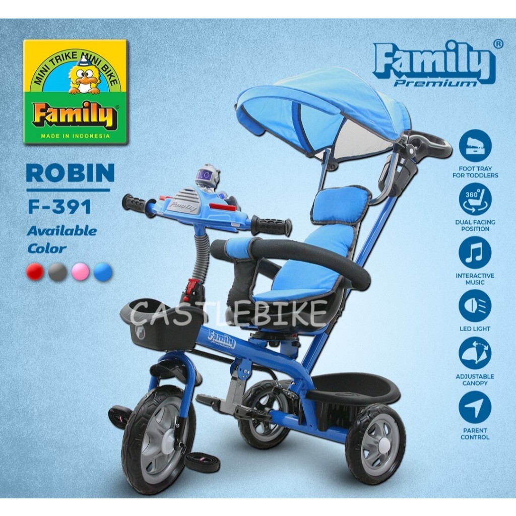 Jual Family Robin F391 Sepeda Roda Tiga Anak Ban Eva Mainan Robot Musik ...