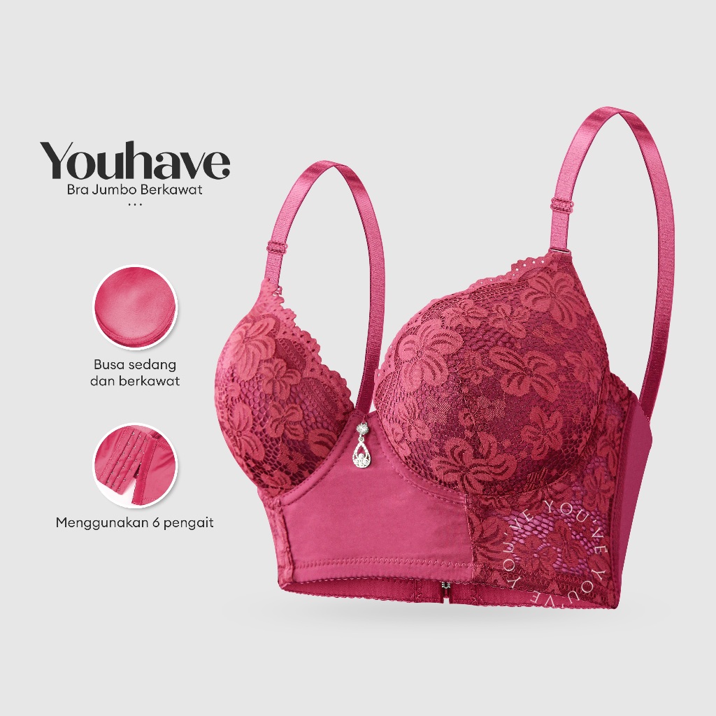 Jual YouHave (You’ve) BH BRA Wanita Jumbo Bra Wanita Cup C Jumbo BH ...