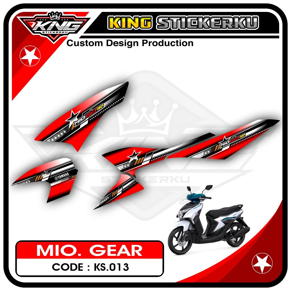 Jual Stiker Striping Mio Gear 125 - Sticker Striping Mio Gear 125 Desain Racing. KS.13 | Shopee ...