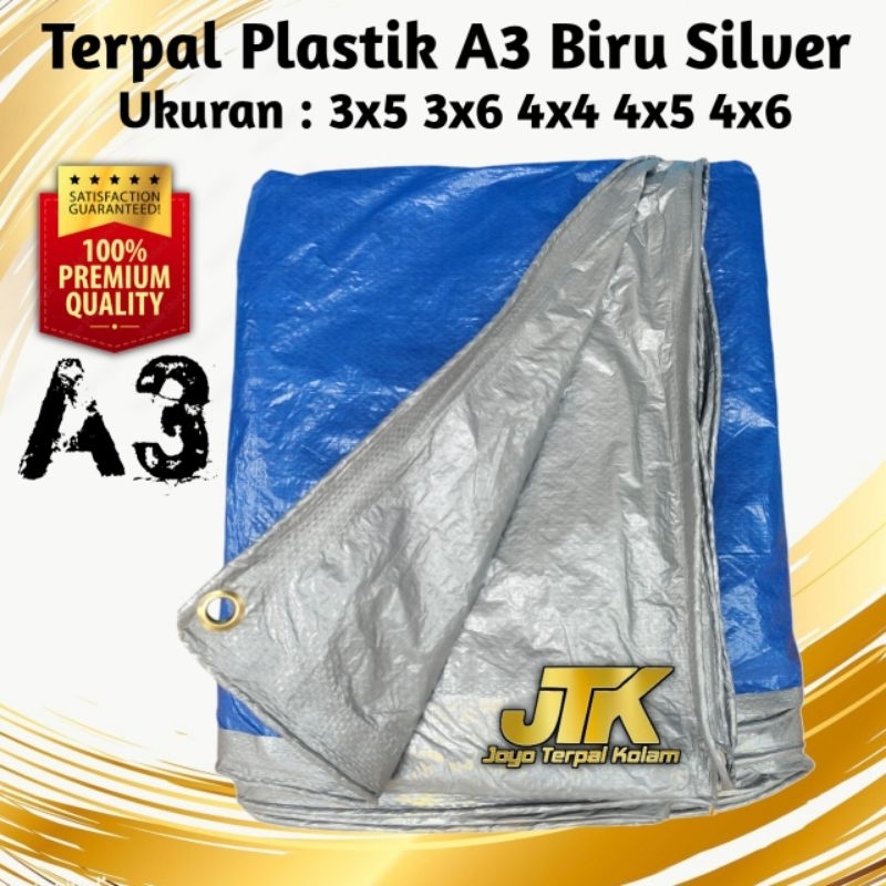 Jual Terpal Plastik Tipe A3 Biru Silver Ukuran 4x6 4x5 4x4 3x5 3x6 ...