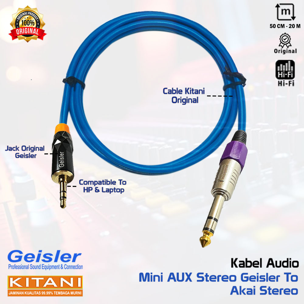 Jual JUAN - Kabel Aux/Kabel Instrumen Mini Stereo 3.5 to Akai Stereo ...