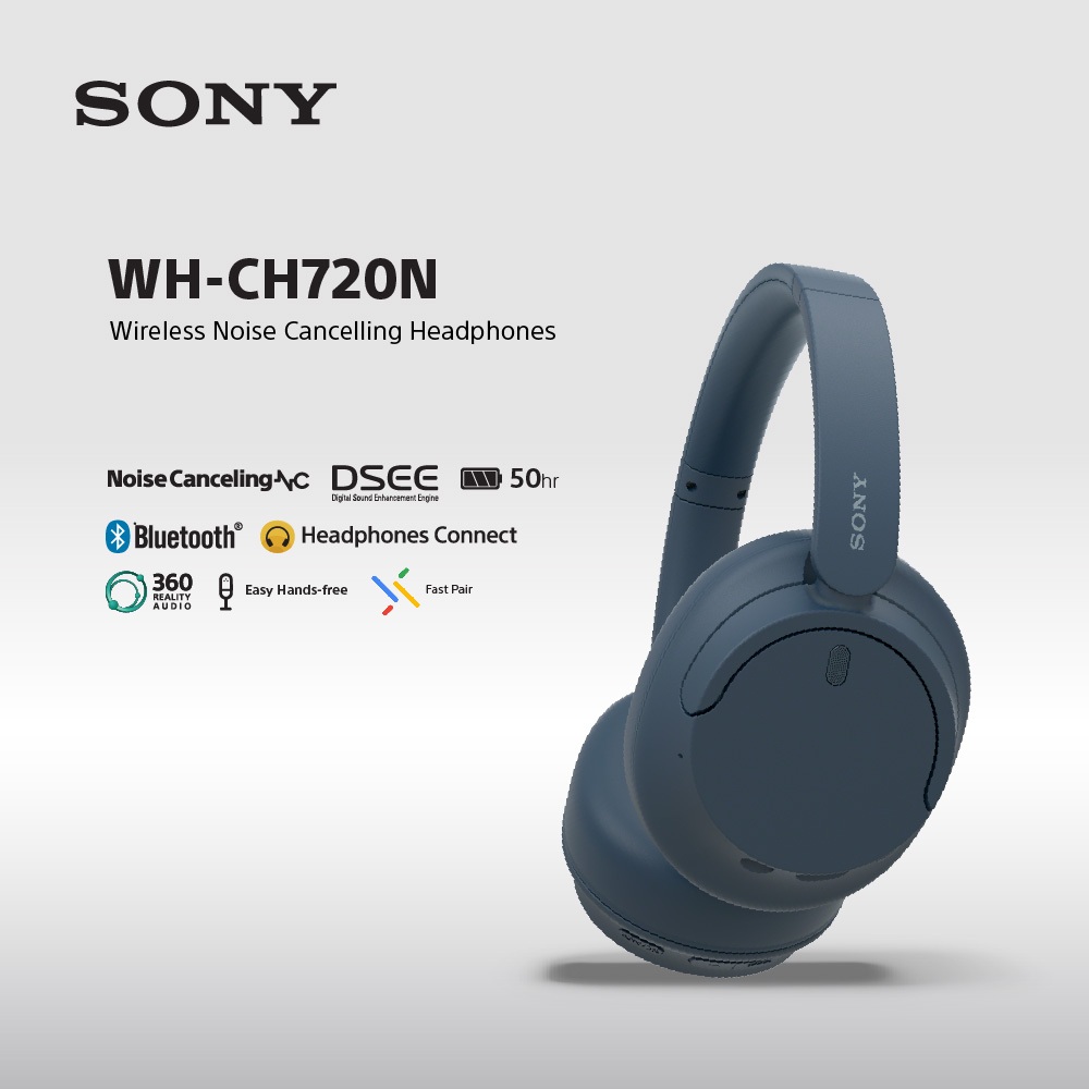 Jual SONY WH-CH720N Wireless Noise Cancelling Headphone / CH720N - Blue ...
