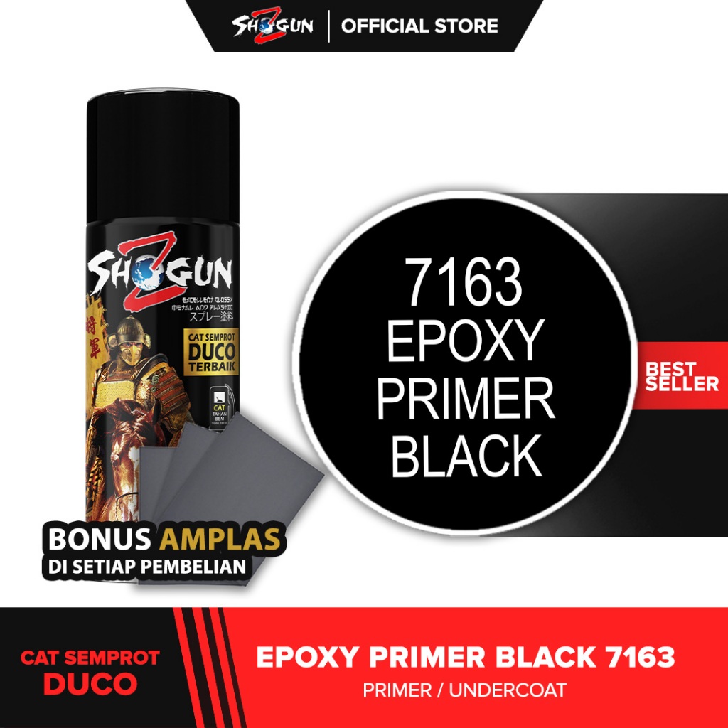Jual Cat Semprot Motor Shogun Z Paint Epoxy Primer Black 7163 - Warna ...