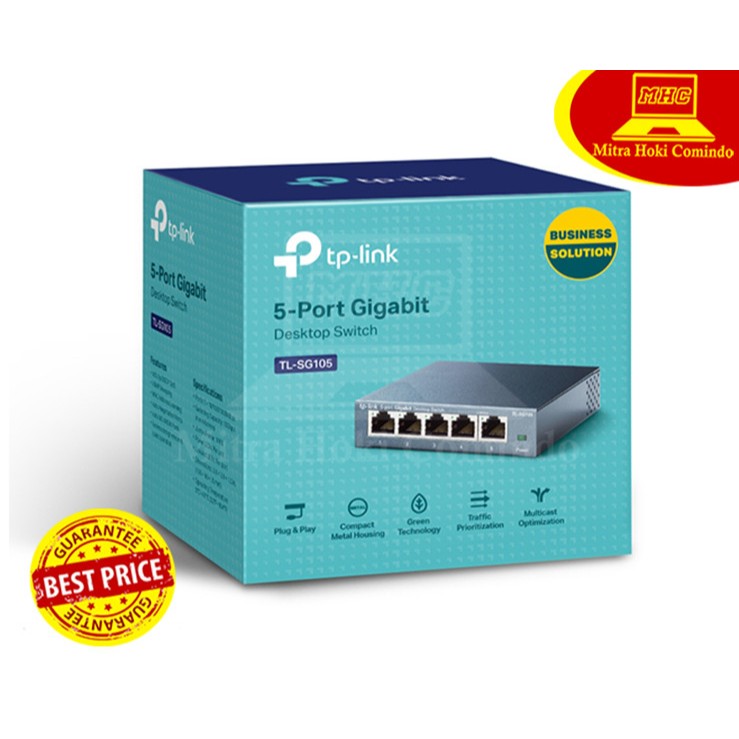 Jual TP-LINK TL-SG105 TPLINK 5-Port/5 Port Gigabit Desktop Switch TL ...